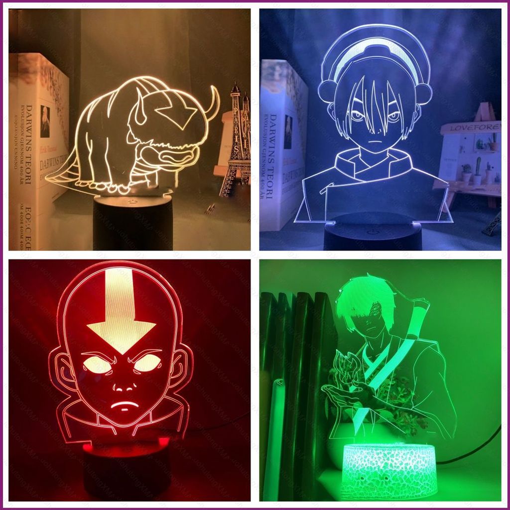HT Avatar The Last Airbender Night Light Anime 3D Lamp Remote Touch LED ...