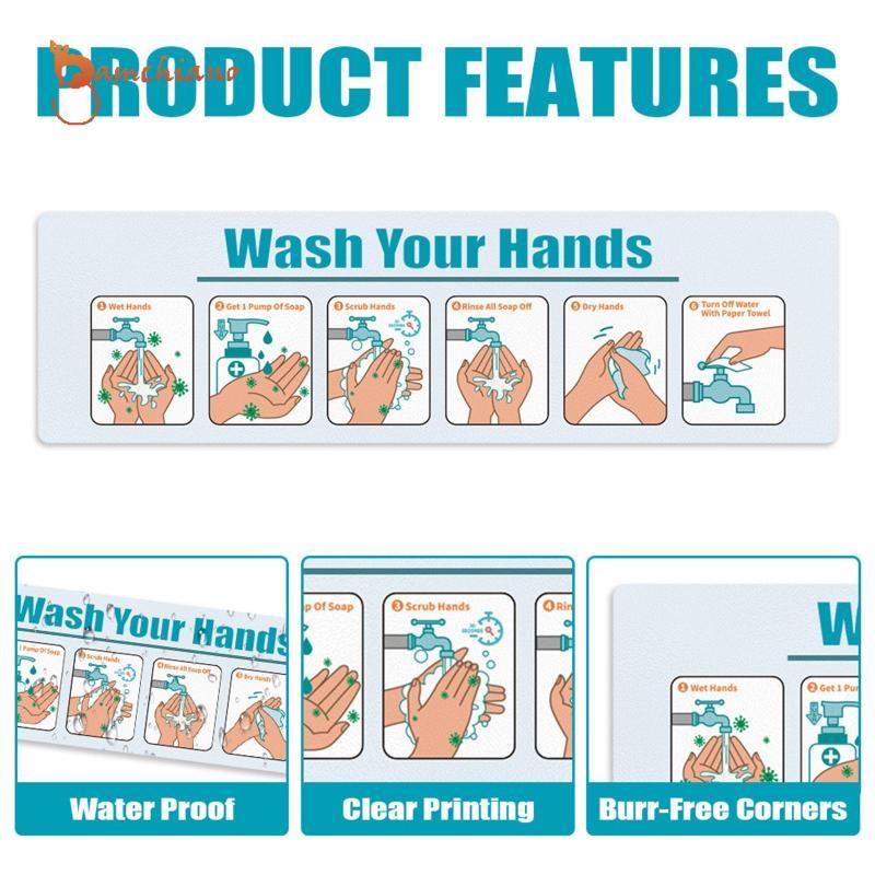 [Gamchiano] Wash Your Hands Sign Sticker Hand Washing Label for Home ...