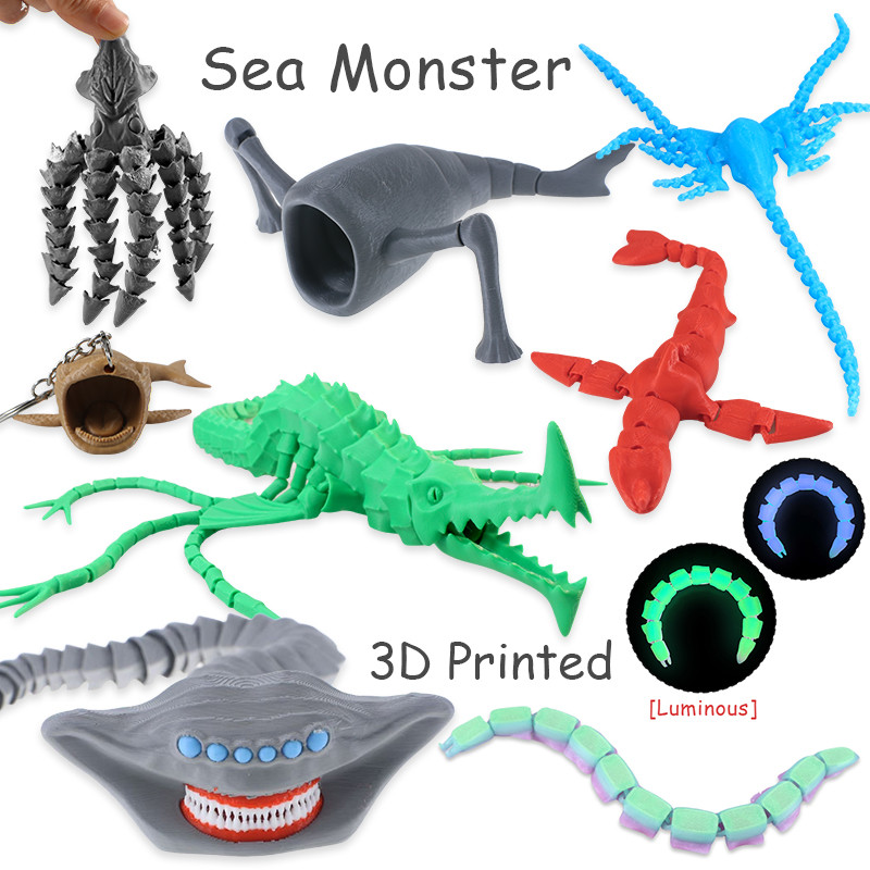 3D Printed Sea Monster The Bloop Keychain Decoration El Gran Maja ...