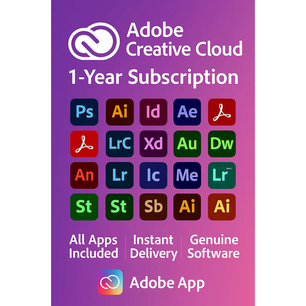 GENUINE ADOBE Creative Cloud All Apps | 1&6&12 Month Subscription | 100 GB Cloud | Shopee Malaysia
