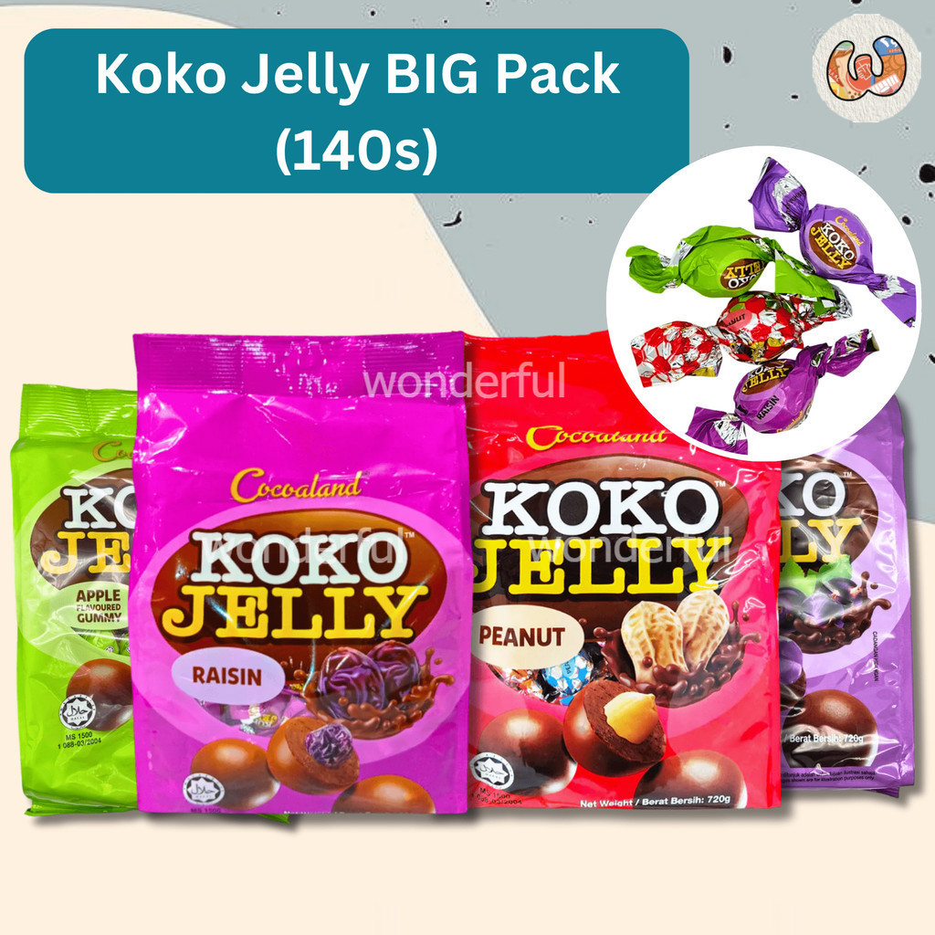 WF Cocoaland Koko Jelly Candy Chocolate Ball Apple / Blackcurrant ...
