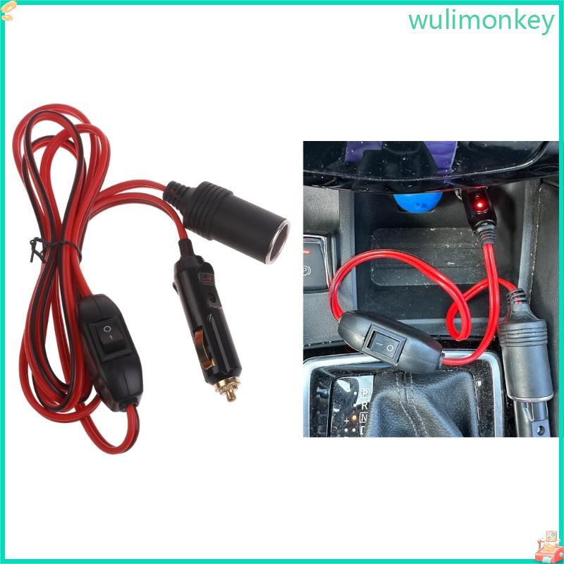 WU 12V 24V Car Lighter Socket Extension Cord with Switches Male Plug To ...