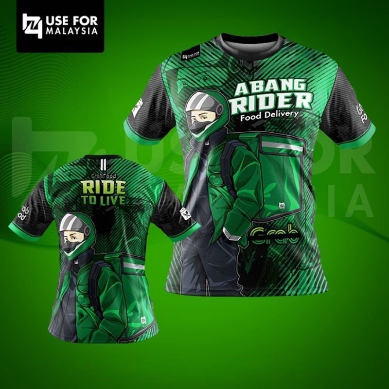 Rider/Full Grab Food Sublimation/Shirt Rider/T-shirt Rider | Shopee ...