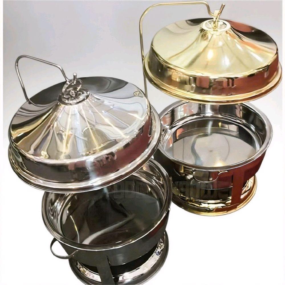 9 LT 42cm Chafing Dish Hanging Golden Bell Dome Buffet Serving Chafer ...