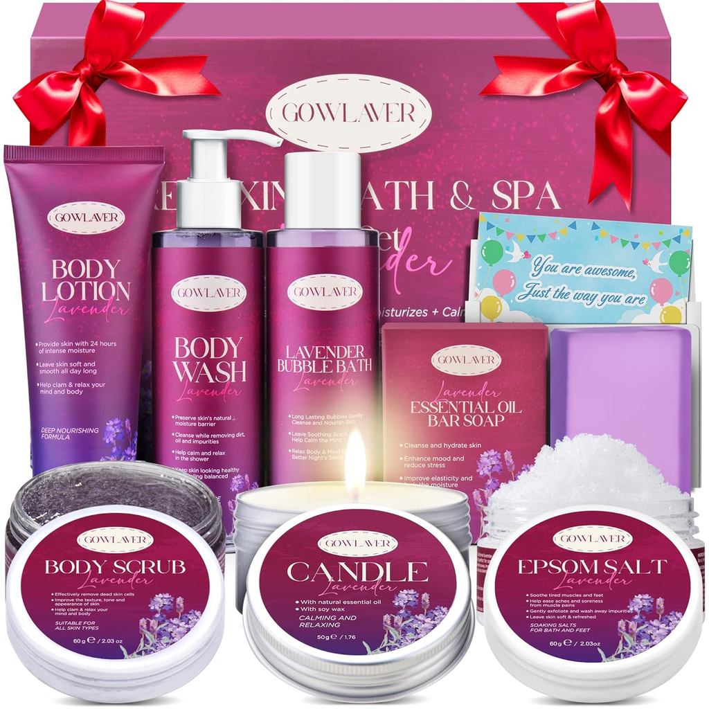 Spa Gifts for Women,Relaxing Bath Set & Stress Relief Body Wash Self ...
