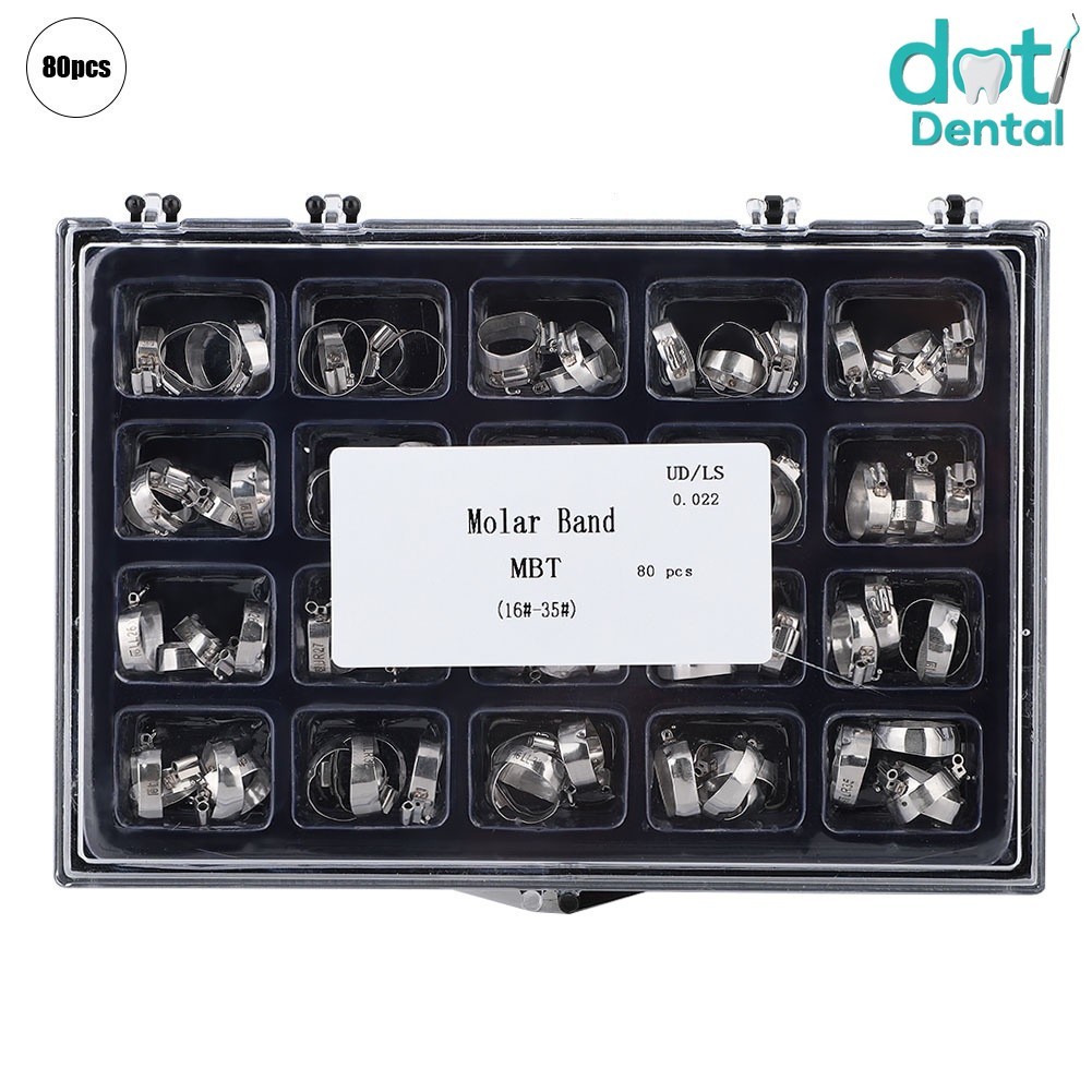 80 PC Orthodontic Stainless Steel Dental Molar Buccal Tubes Bands 16 ...