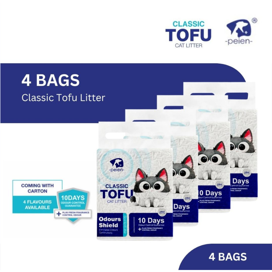 (Combo 4 Pack) Pasir Kucing Tofu 7L【Classic Tofu】7L/2.4kg PEIEN Cat ...