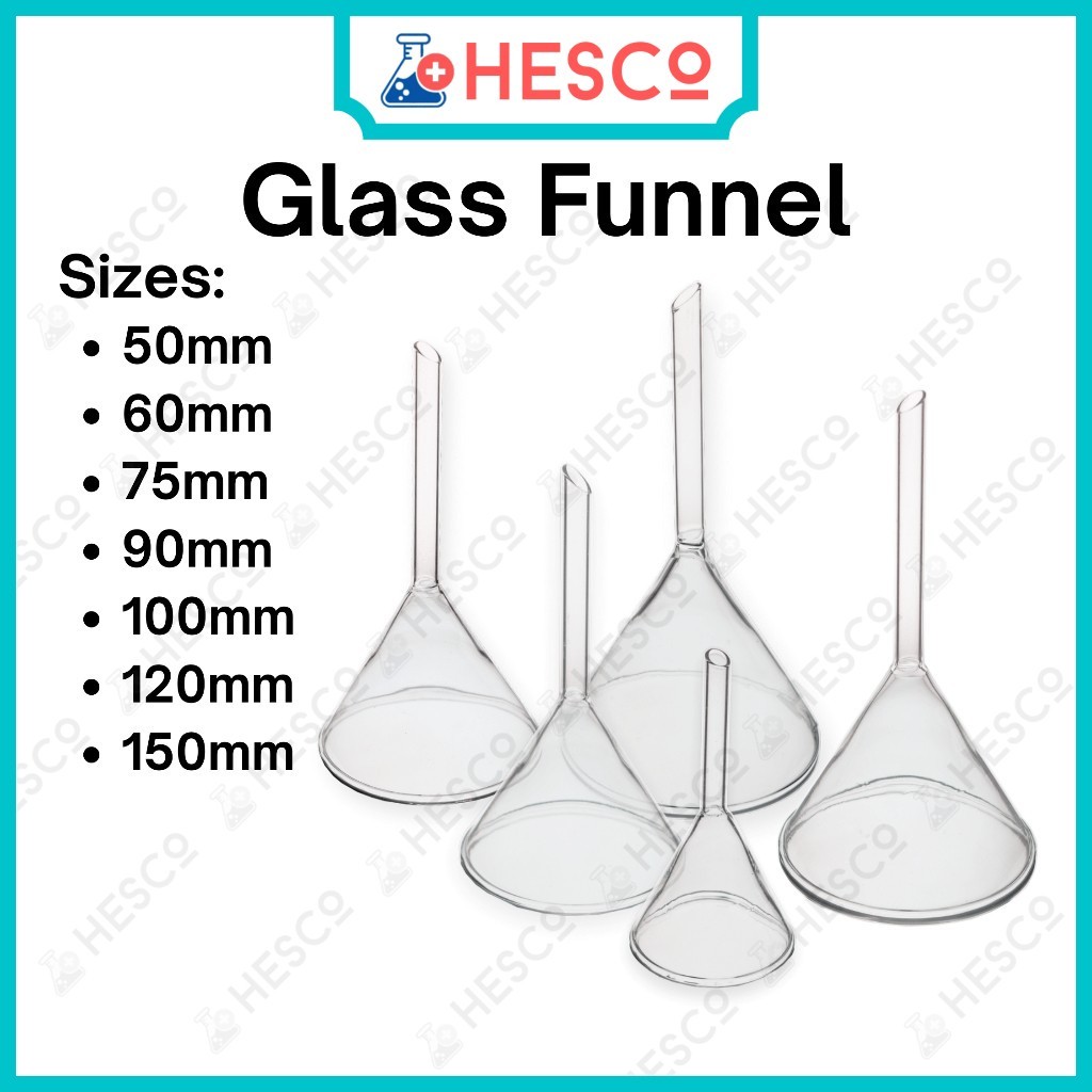 Glass Funnel Filter Funnel Borosilicate Corong Kaca 玻璃漏斗 – 50/60/75/90 ...