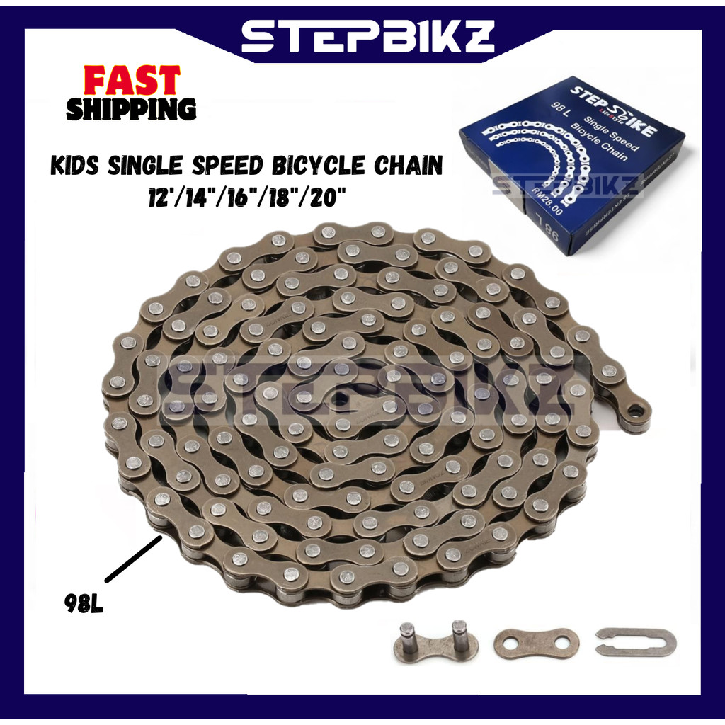 STEPB1KZ 98L 104L KIDS BICYCLE CHAIN RANTAI BASIKAL KANAK-KANAK SINGLE ...