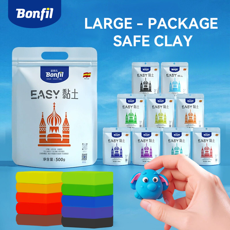 【Teacher Recommended】Bonfil 24 Colors Super Light Clay 100g/500g | Non ...