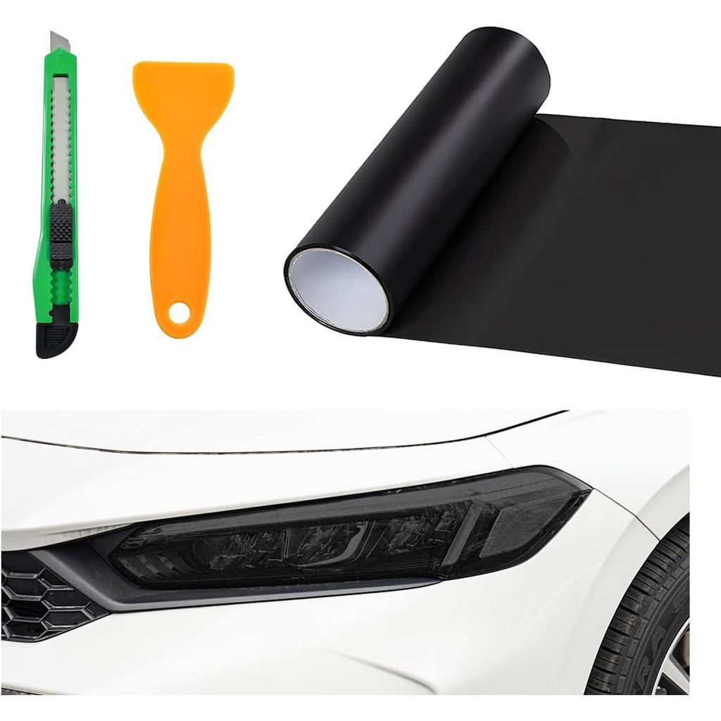 Headlight Vinyl Film Sticker Sheet Roll, 47.2"×11.8" Self-Adhesive Tint ...