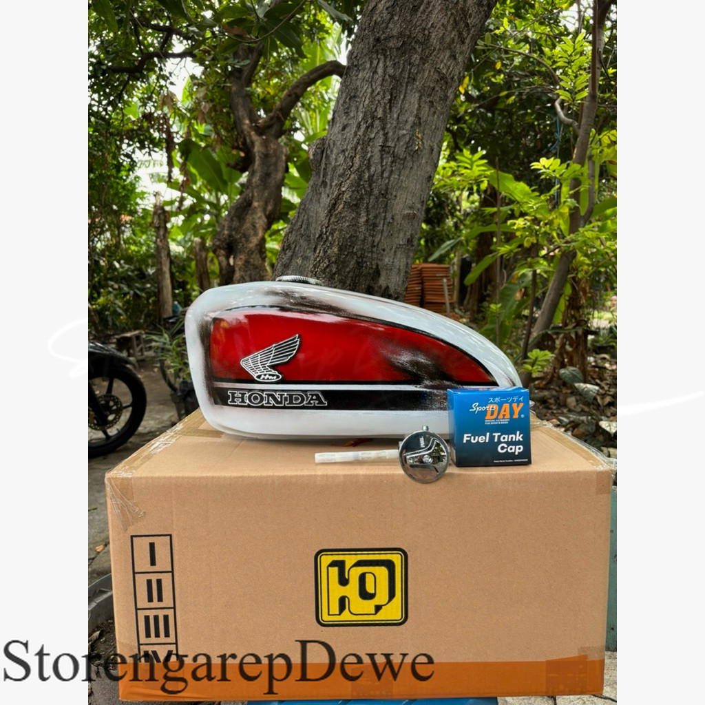MERAH Honda cb100 cb125 tank, galvanized press, dilan mbladus red ...
