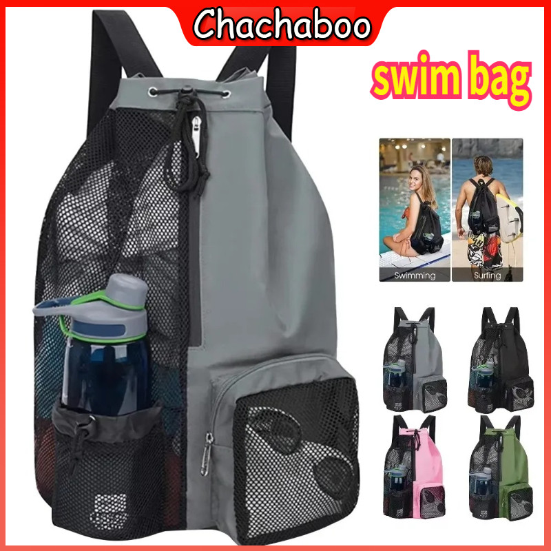 Wet Dry Separate Mesh Drawstring Swimming Swim Bag Backpack Beg ...