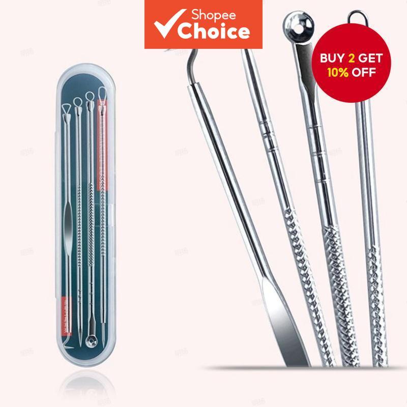 Facial Cleansing Tool Set - 2 Sets 4pcs+Box, Blackhead Extractor & Acne ...