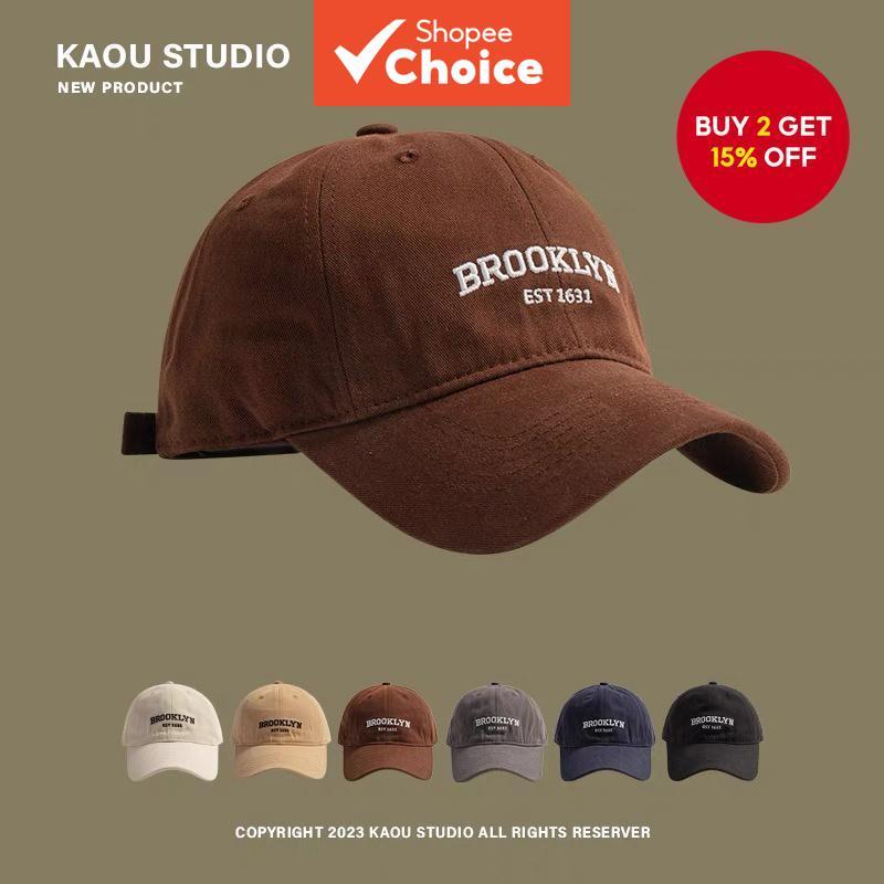 Retro Baseball Cap Brooklyn Embroidered Street-Style Unisex Soft Washed ...