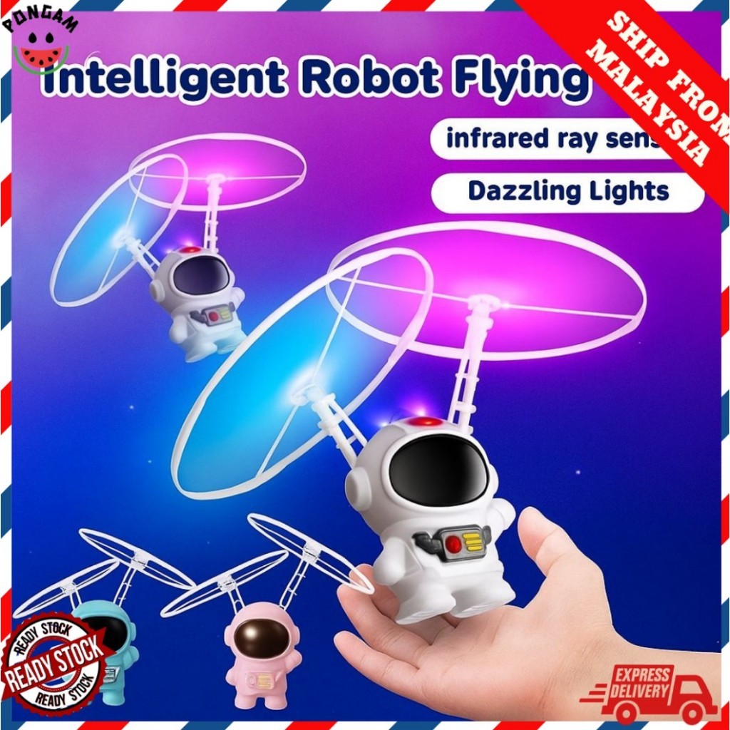 Spaceman Robot Flying Toys for Kids Astronaut Induction Magic Ball RGB ...