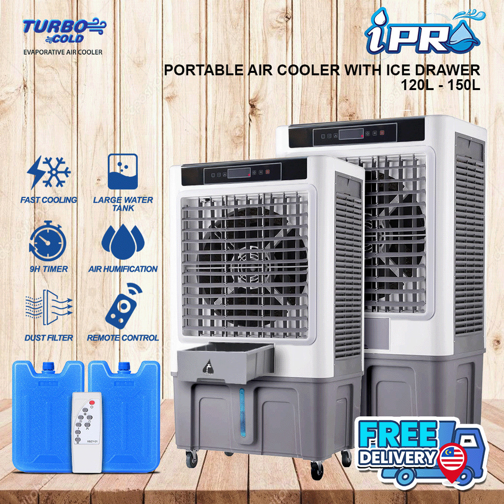 IPRO Portable Evaporative Air Cooler with Ice Drawer Cooling Fan 120L ...