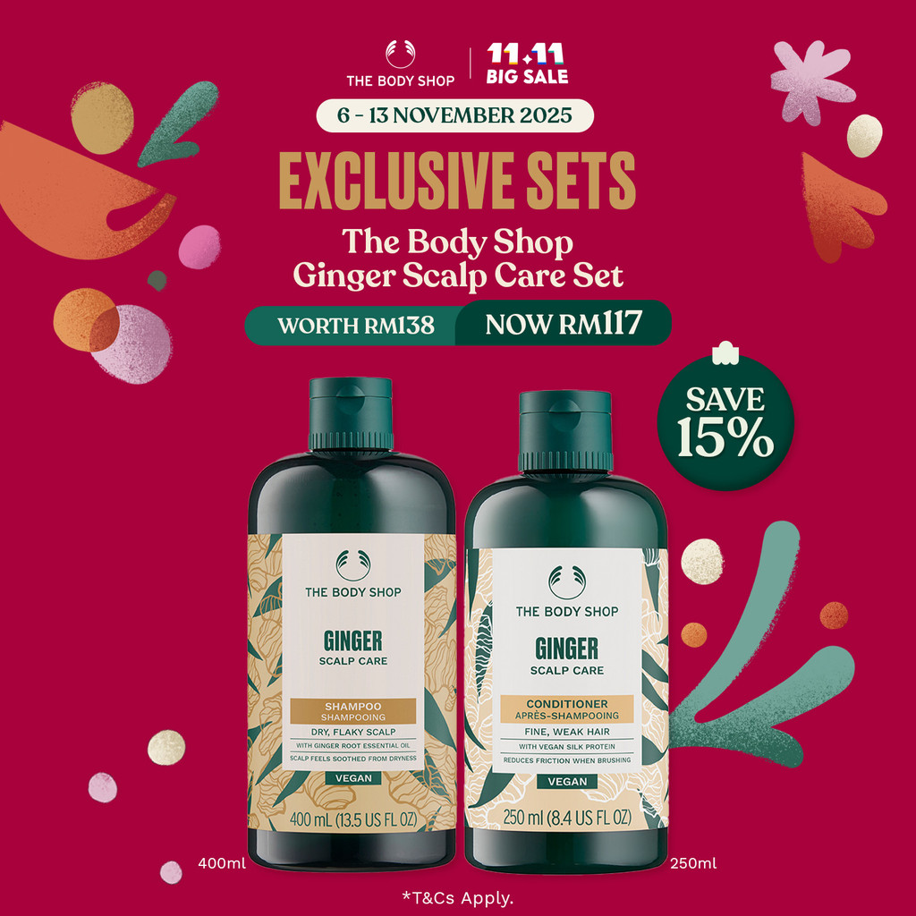 [Bundle of 2] The Body Shop Ginger Scalp Care Bundle Set (Shampoo ...