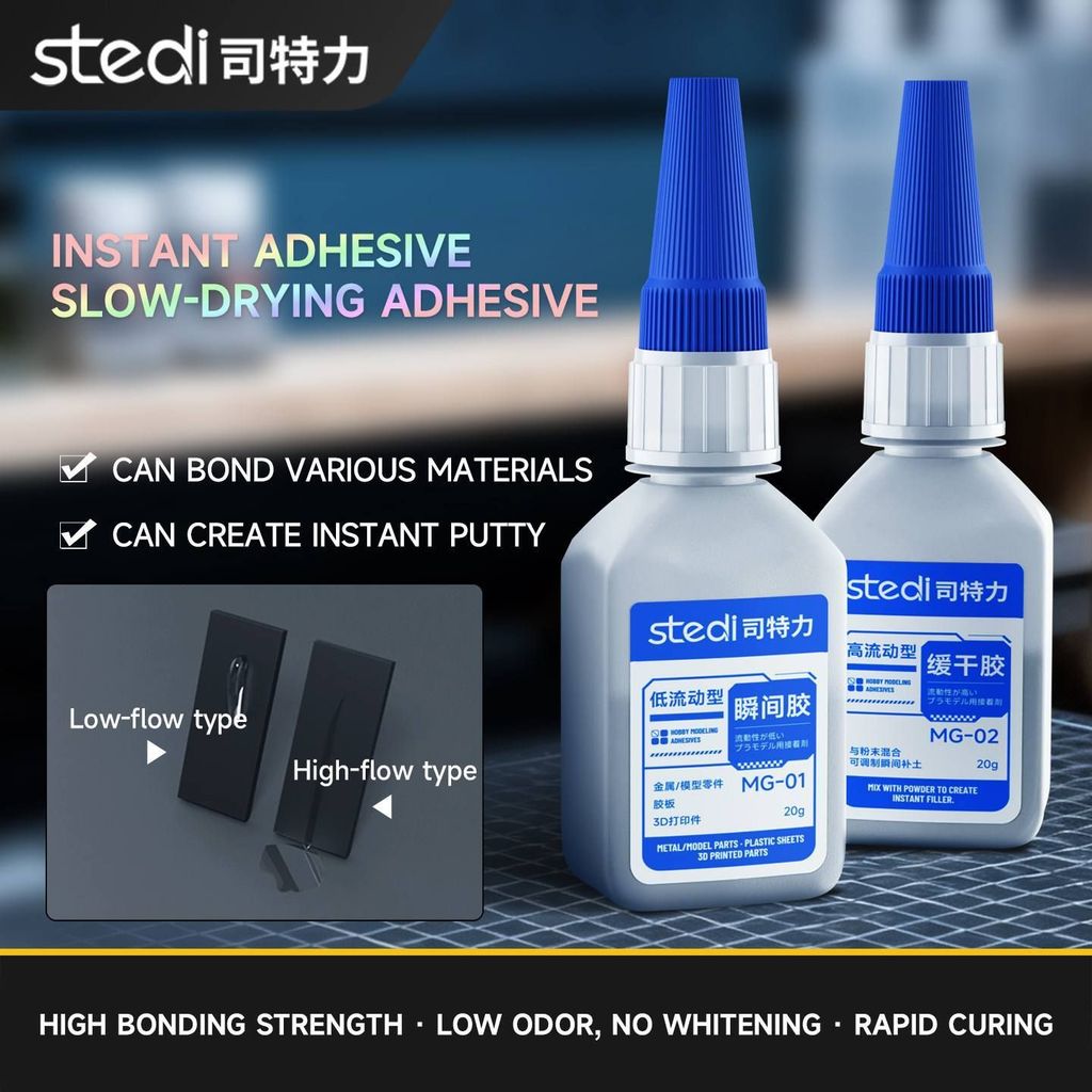 STEDI MG-01 MG-02 GLUE INSTANT ADHESIVE SLOW DRYING ADHESIVE | Shopee ...