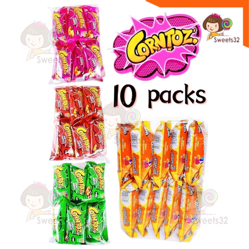 [ 10 pkt ] Mini Corntoz Snack Chili Cheesez / Smoky BBQz / Hotz & Spicy ...