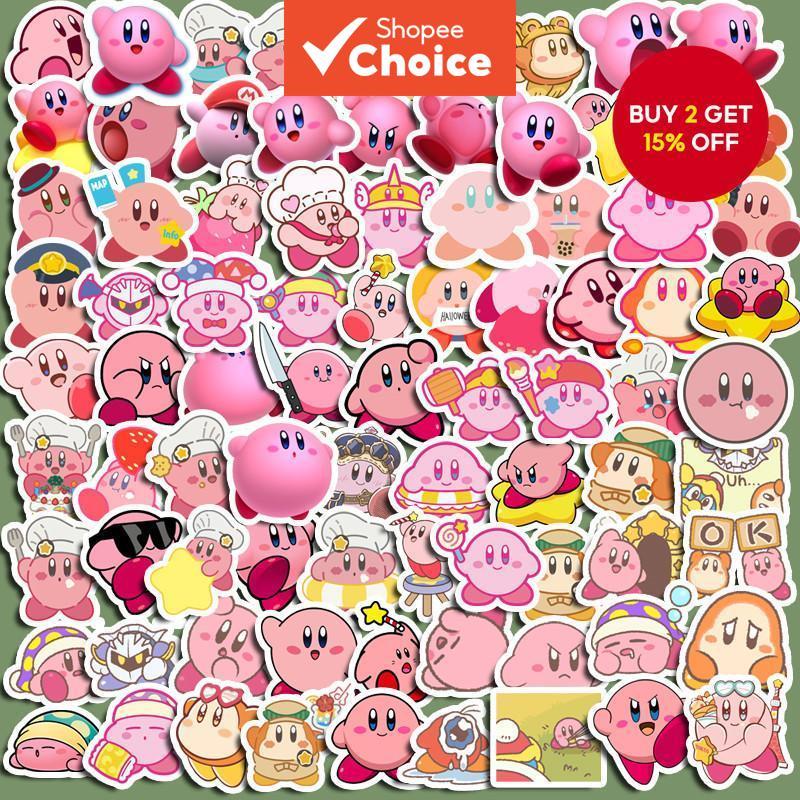 100pcs Cute Kirby Cartoon Sticker Kids Diy Tool Computer Stickers for ...