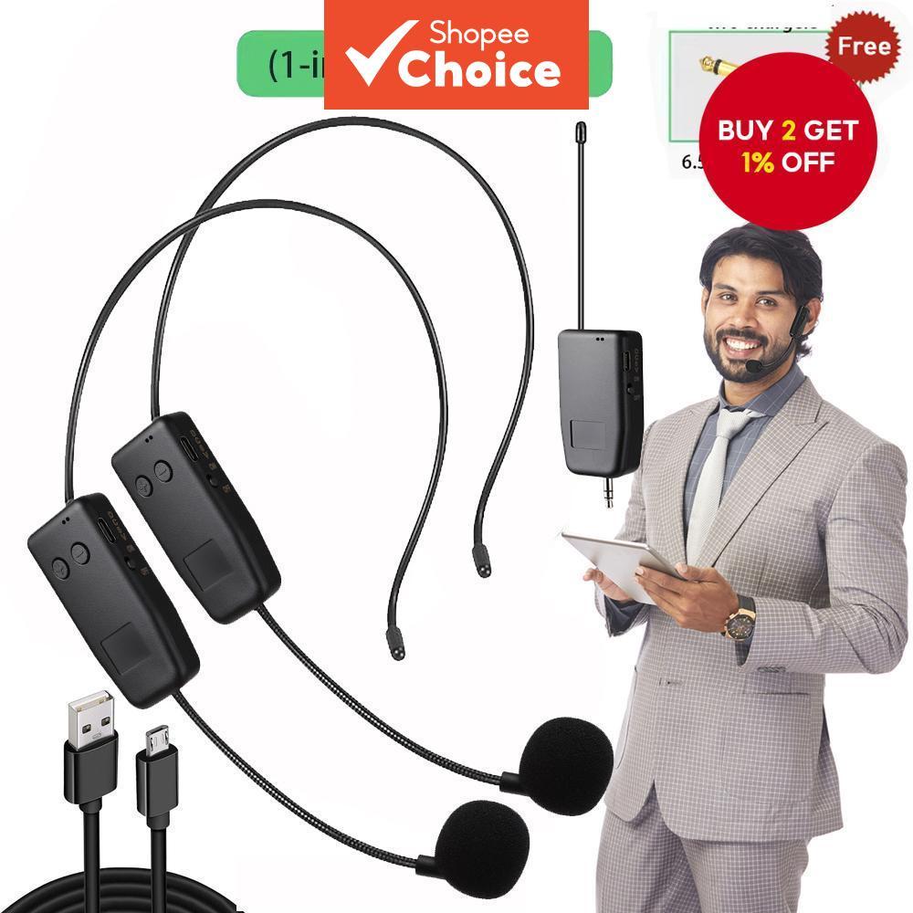 2.4G Head-mounted Wireless Lavalier Microphone Set Transmitter with ...
