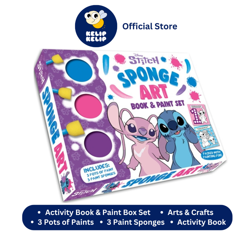Disney Stitch Sponge Art Book & Paint Set For Kids To Do Arts & Craft ...