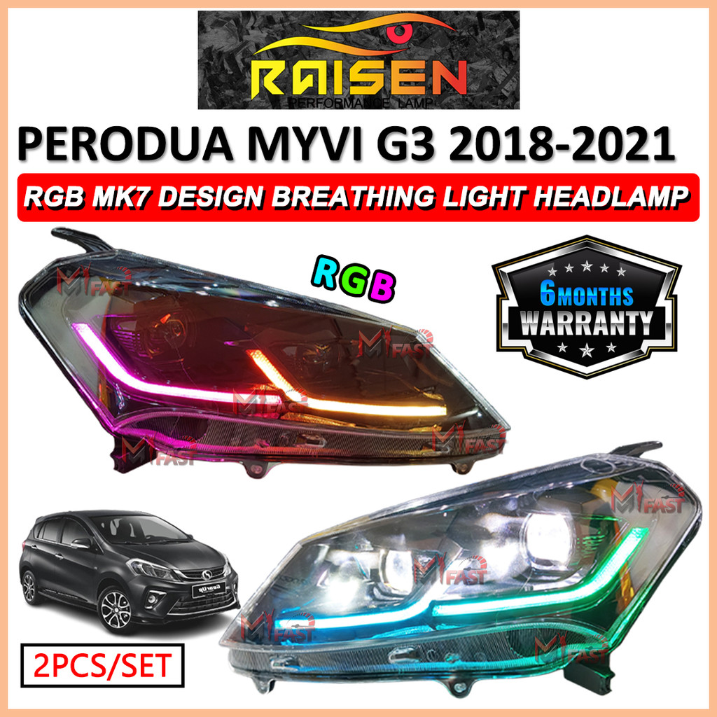 Perodua Myvi Gen3 2018-2021 MK7 RGB Design Double Projector Dynamic Led ...
