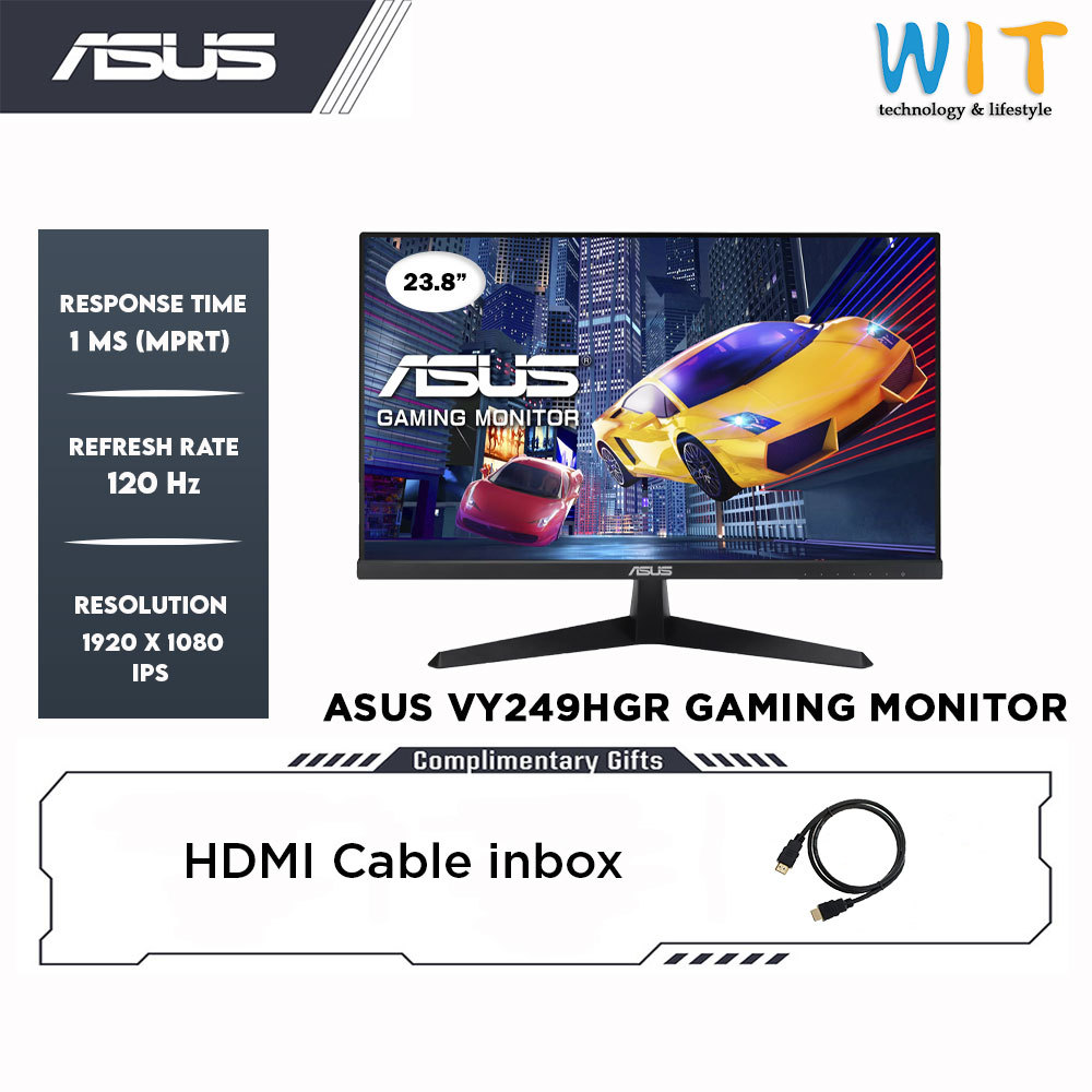 ASUS VY249HGR EyeCare Gaming Monitor - 23.8" /1ms MPRT /FHD /120Hz /IPS ...