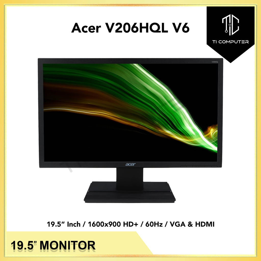 Acer V206HQL V6 Slim Black 19.5 Inch 5ms Widescreen HD LED Backlight ...