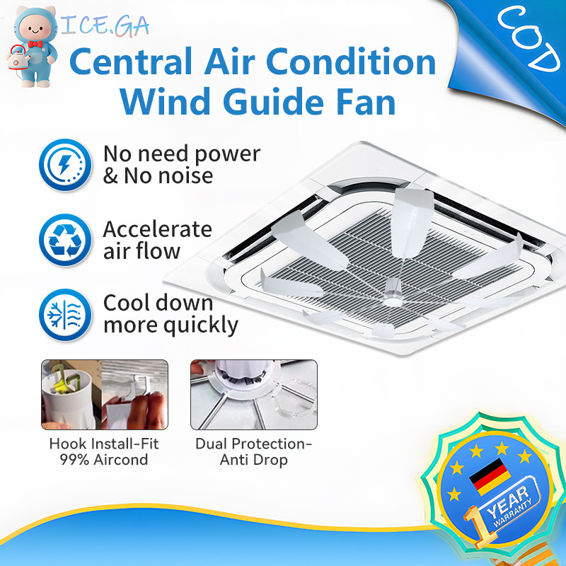 【COD】Anti-drop Aircond Guide Fan Cassette Aircon Central Fan 360 ...
