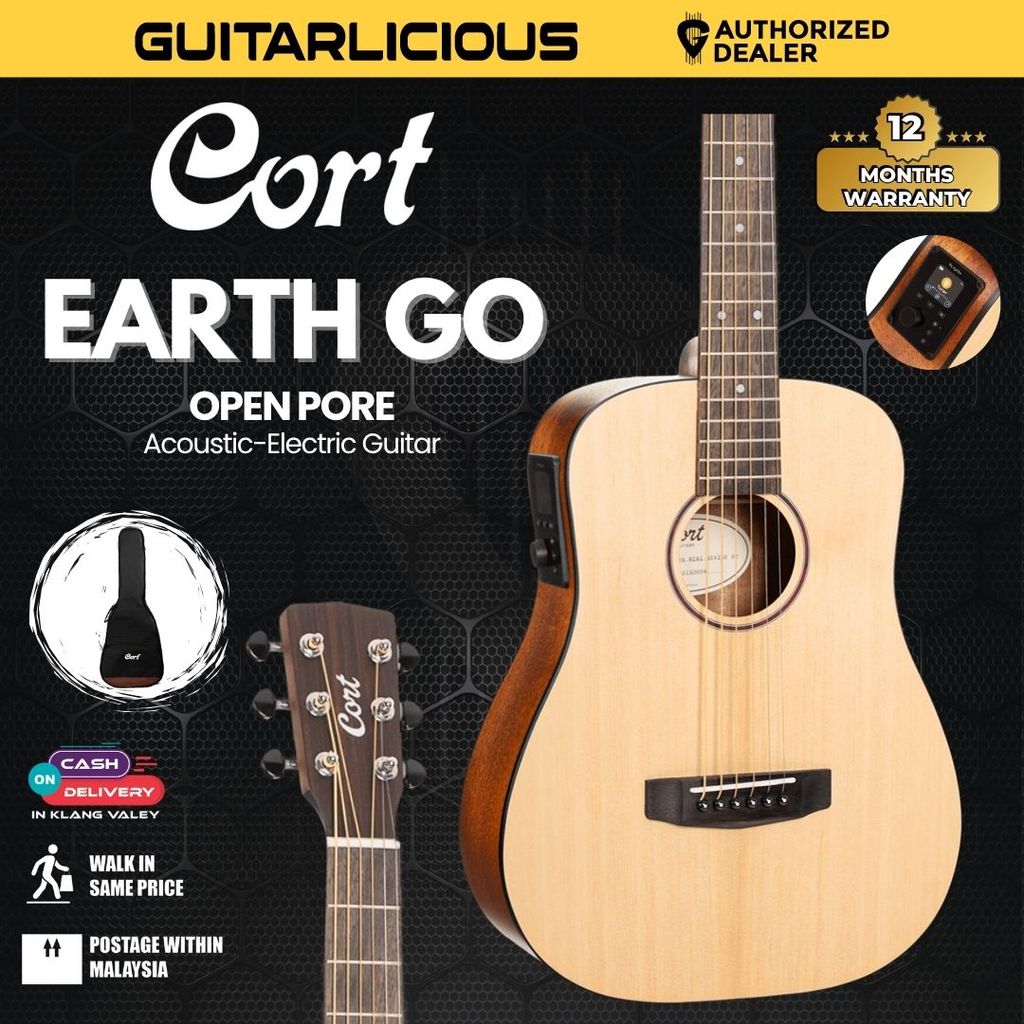 Cort Earth GO OP Acoustic-Electric Guitar (Open Pore) | Shopee Malaysia