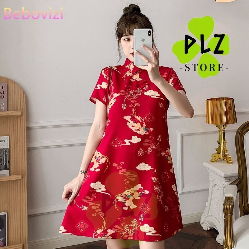 旗袍 M-4XL 2026 New Year Red Summer Trend Street Fashion Modern Cheongsam ...