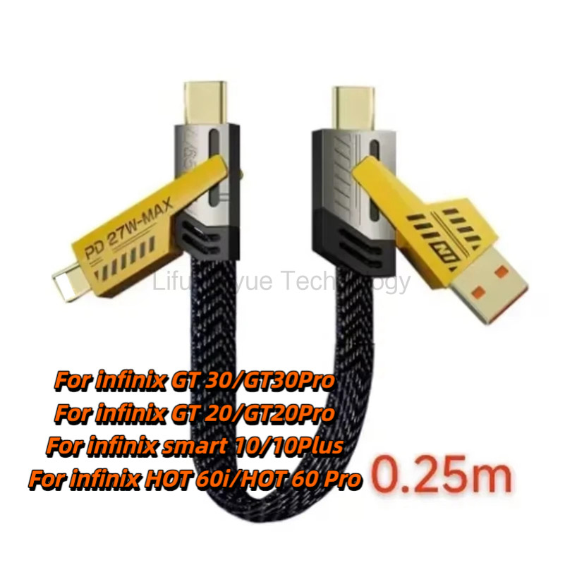 LIKAIYUE 4 in 1 PD 65W+27W Fast Charge Cable Type C Data Cable Multi ...