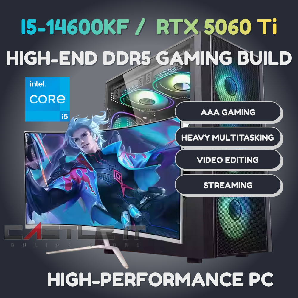 Intel Core i5 14600KF RTX5070 Ti RTX 5060 5060Ti Gaming PC Desktop (DDR5 Customize Build ...