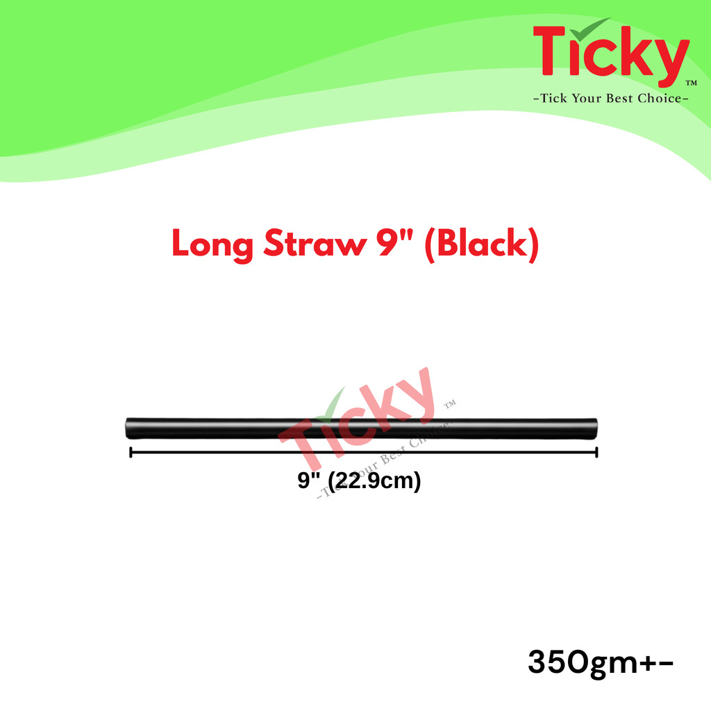 Long Black Drinking Straw / Long Straw / Black Straw / Kopitiam Straw ...