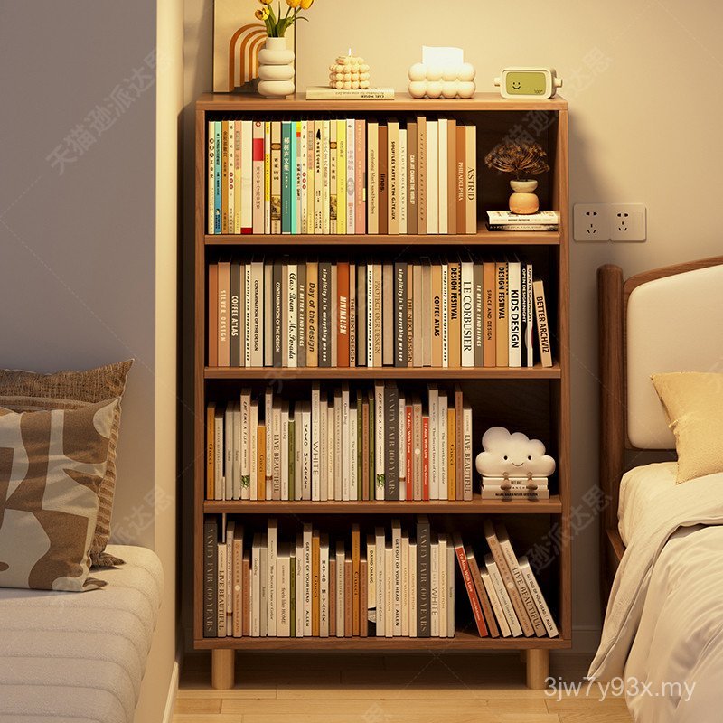 Rak Buku Kayu Pepejal Rak Penyimpanan Lantai Rumah Kabinet Samping ...