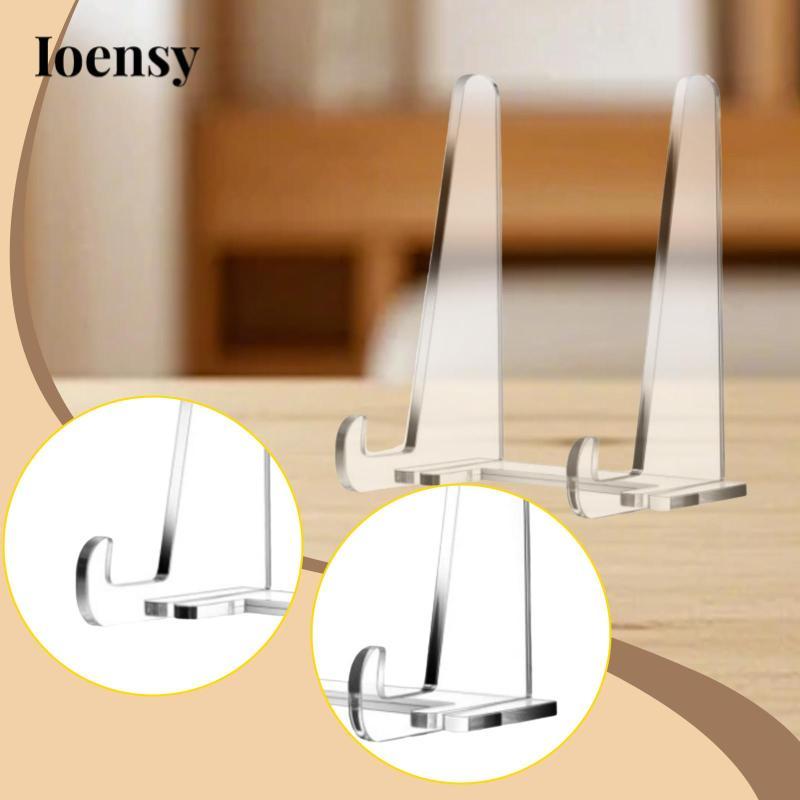 [Ioensy] Plate Stand Clear Acrylic Book Stand with Support Ledges Easel ...