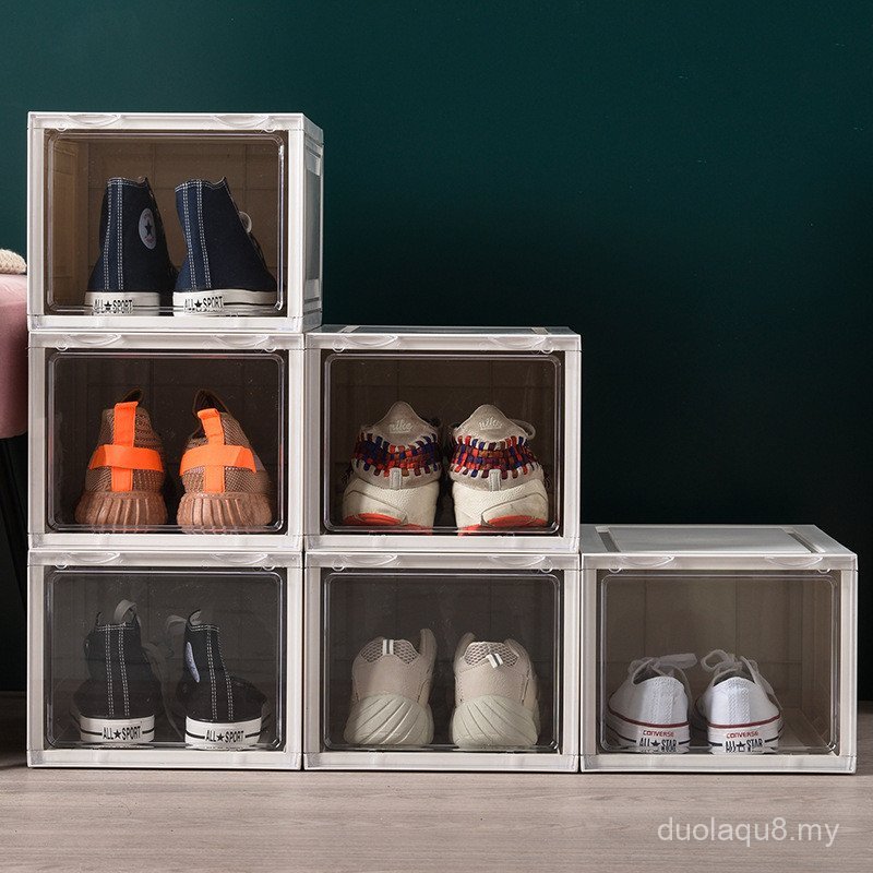 Simple Transparent Household Shoe Box Plastic PP Clamshell Shoe Box ...