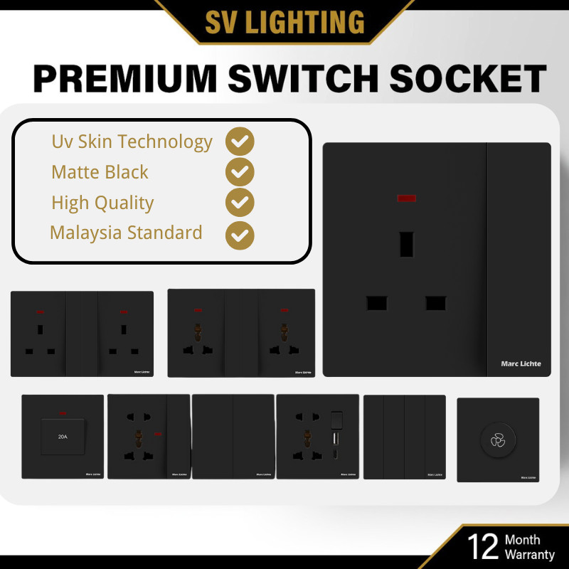 Matte Black Skin Touch Wall Socket / Switch Socket | Modern Luxury ...