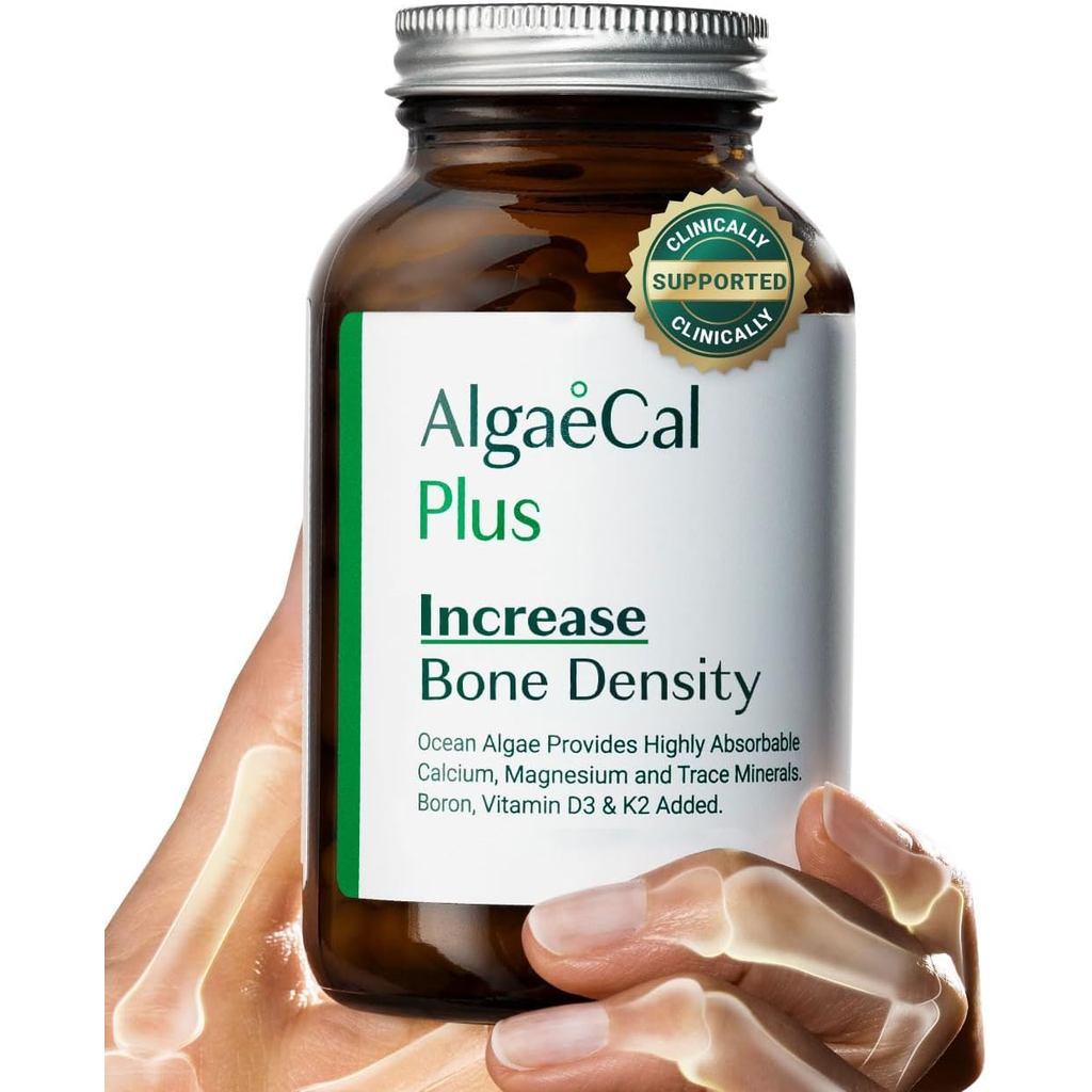 ALGAECAL Organic Red Algae Calcium Supplement for Bone Density, Vitamin ...