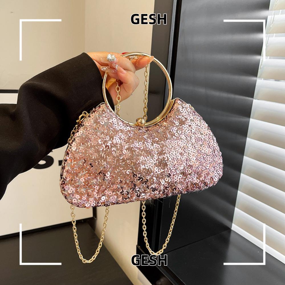 GESH Evening Banquet Bag, Sequin Top Handle Ladies Clutch Bag, Glitter ...