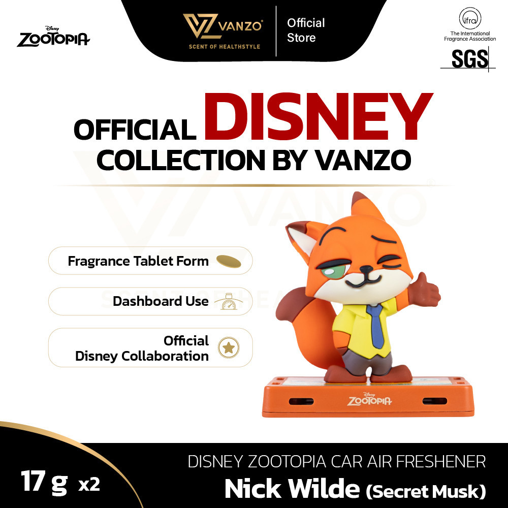 VANZO Disney Zootopia Car Air Freshener - Nick Wilde / Secret Musk (17g ...