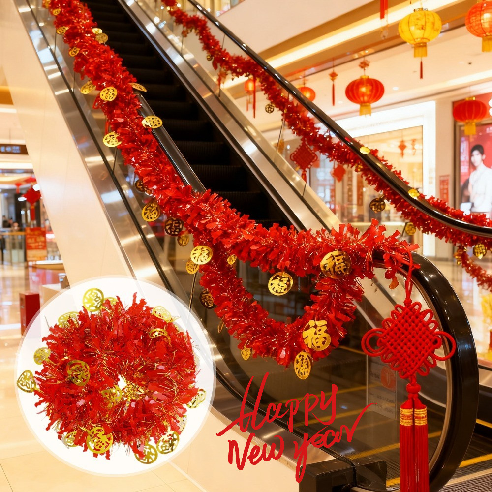 Reusable 1.8M New Year Fu Character Atmosphere Decoration Strip Spring ...