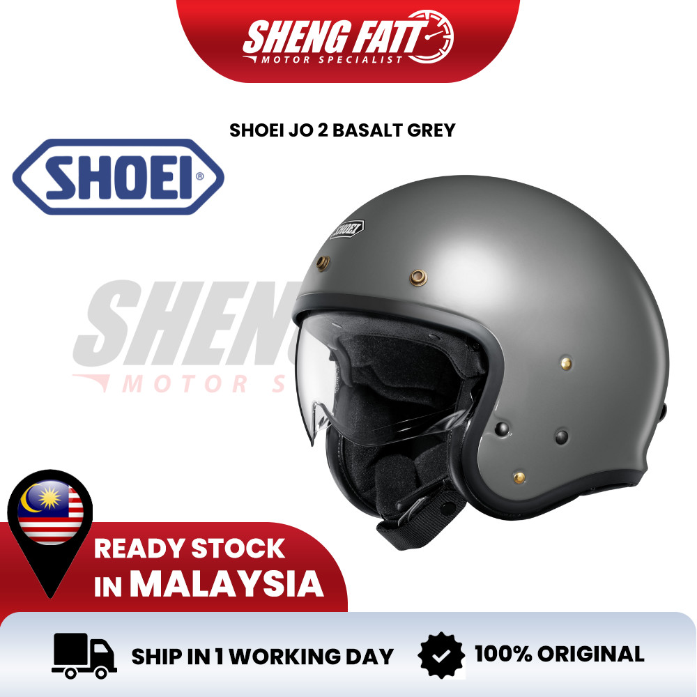 SHOEI JO2 BASALT GREY RETRO HELMET SHOEI OPEN FACE J.O 2 CLASSIC HELMET ...