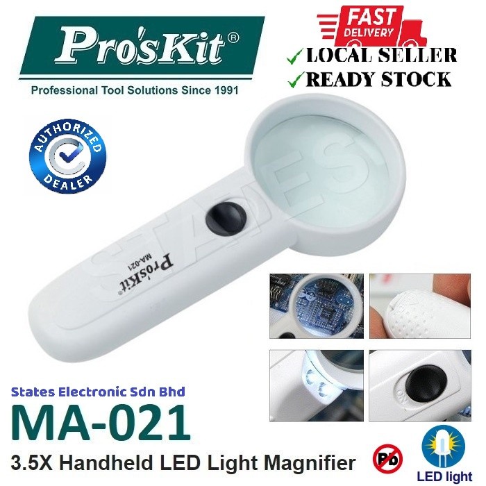 Pro'sKit MA-021 3.5X Handheld LED Light Magnifier | Shopee Malaysia
