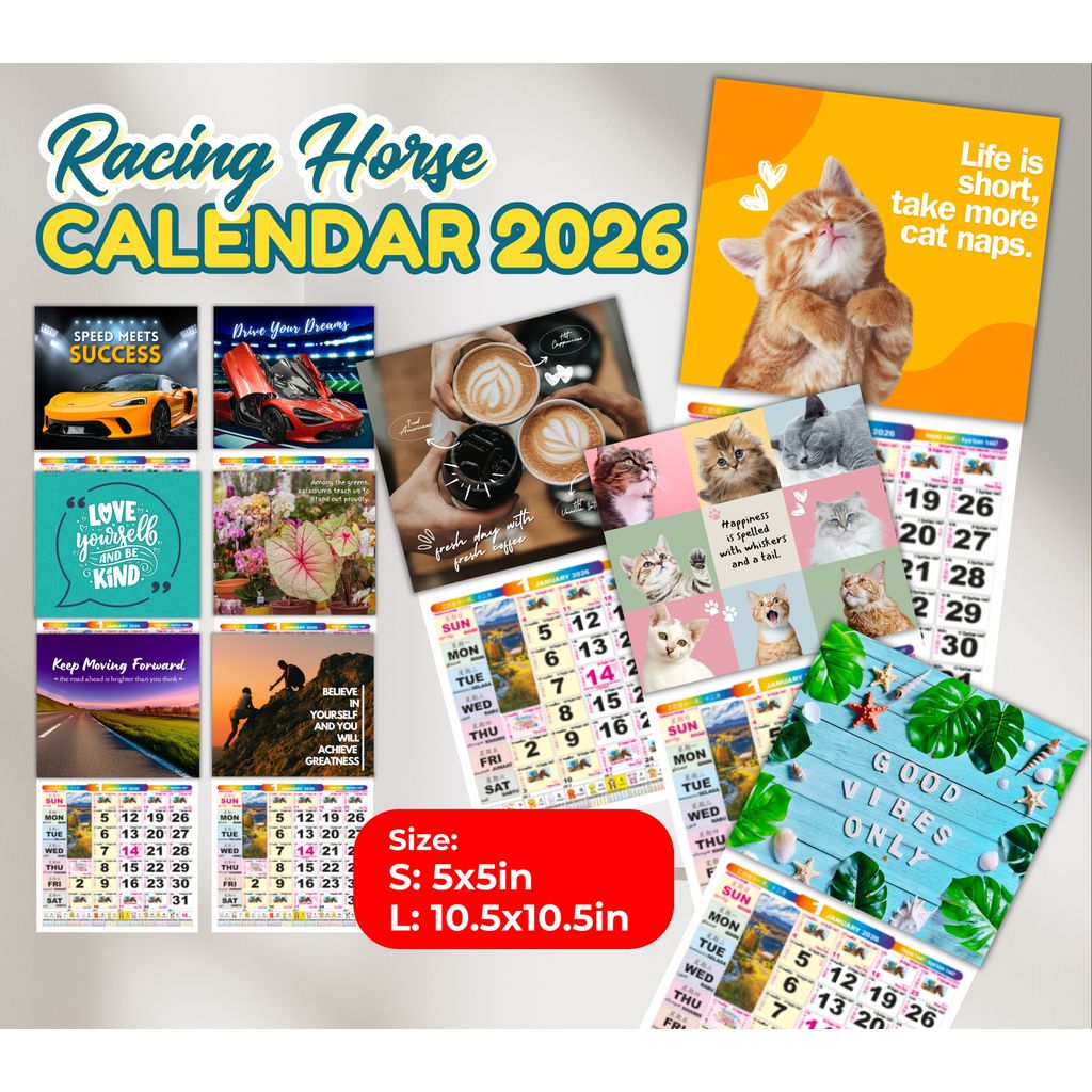 2026 racing horse wall calendar ready template modern design cat cars ...