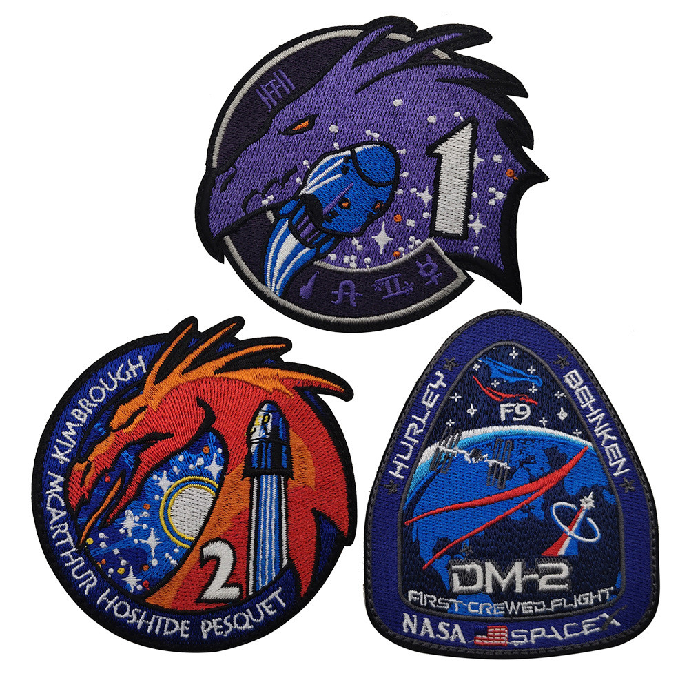 JaneEyre Velcro Badge NASA SpaceX Crew-2 Mission Crew-1 Patch Spaceman ...