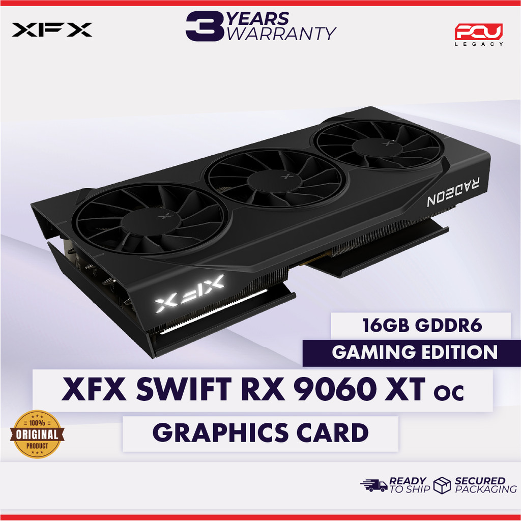 XFX SWIFT AMD RADEON RX 9060 XT OC TRIPLE FAN GAMING EDITION 16GB (3 ...
