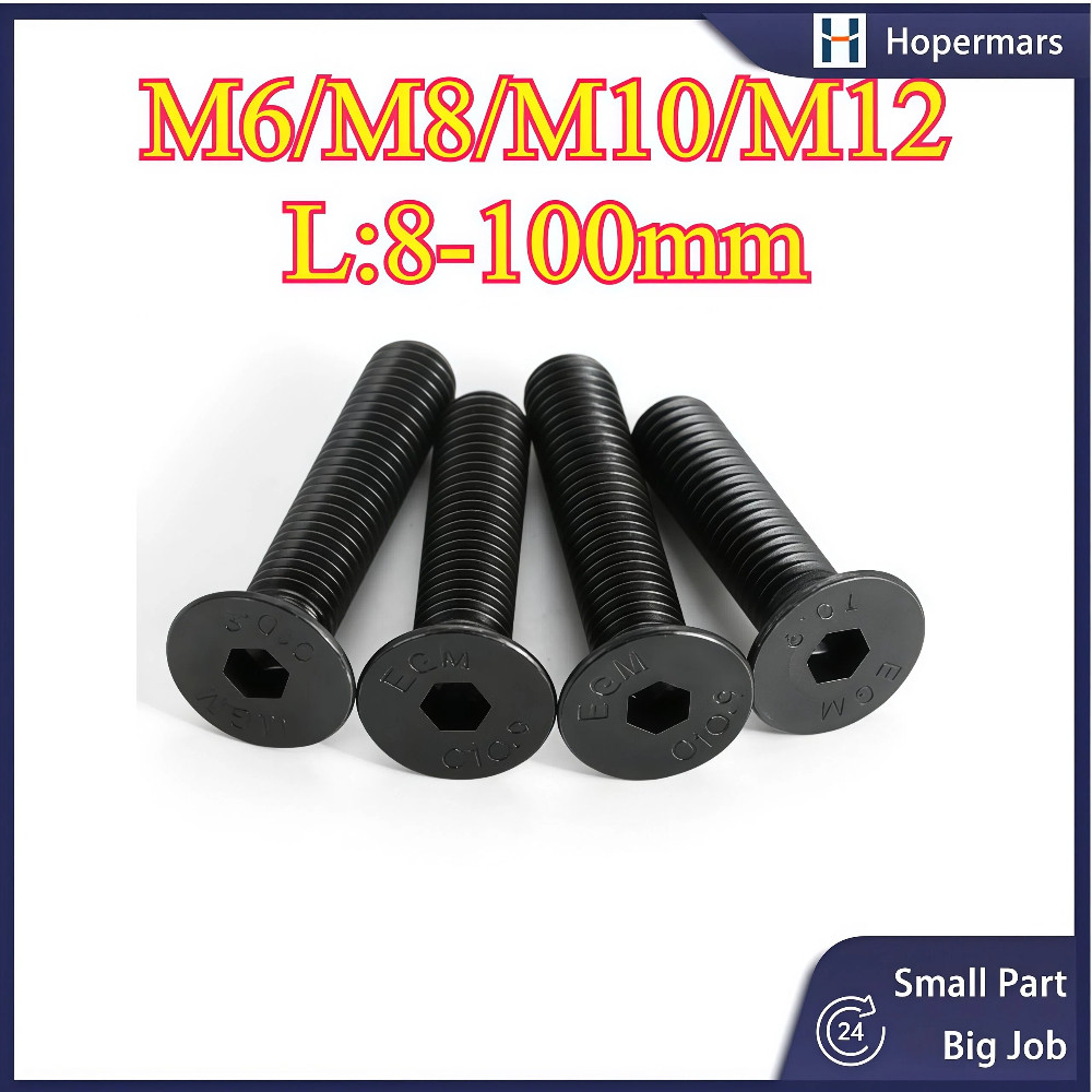 Hex Socket CSK Cap Screw DIN7991 | Alloy Steel Grade 10.9 | Black Oxide ...